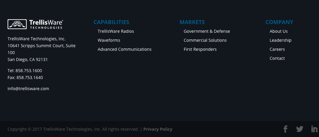 TrellisWare Technologies, Inc Login - TrellisWare Technologies, Inc